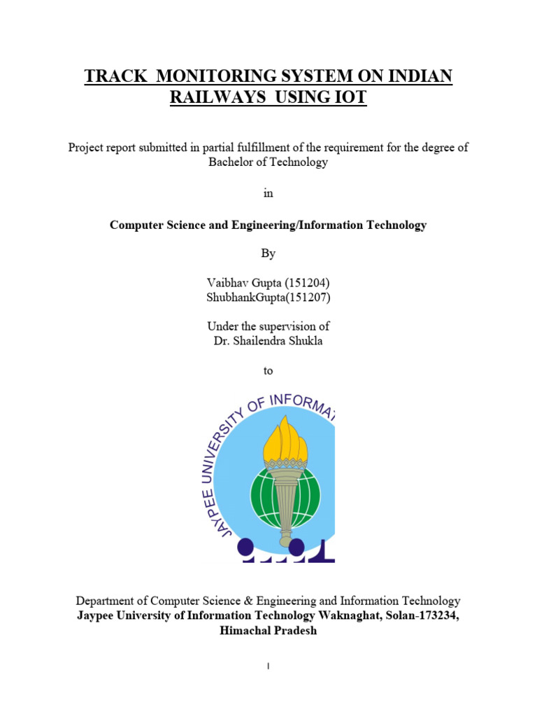Track Monitoring System On Indian Railway Using IoT | PDF | Computer ...