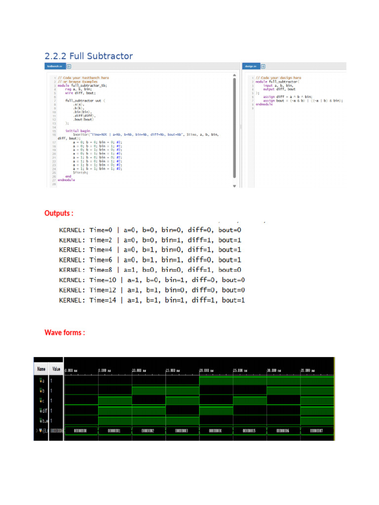Full Subtractor | PDF