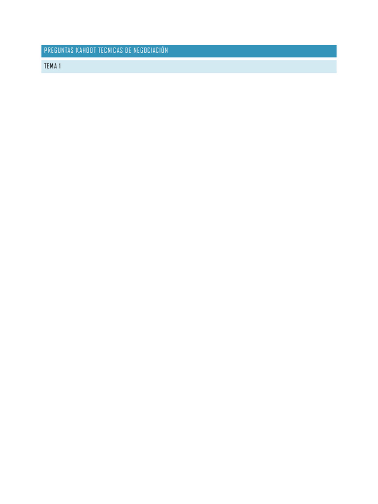 Kahoots Técnicas | PDF | Negociación | Ciencias del comportamiento