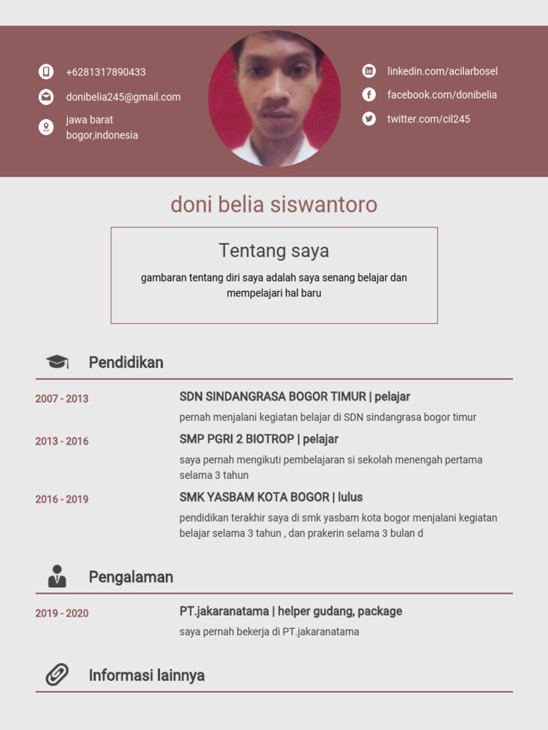 Contoh cv | PDF