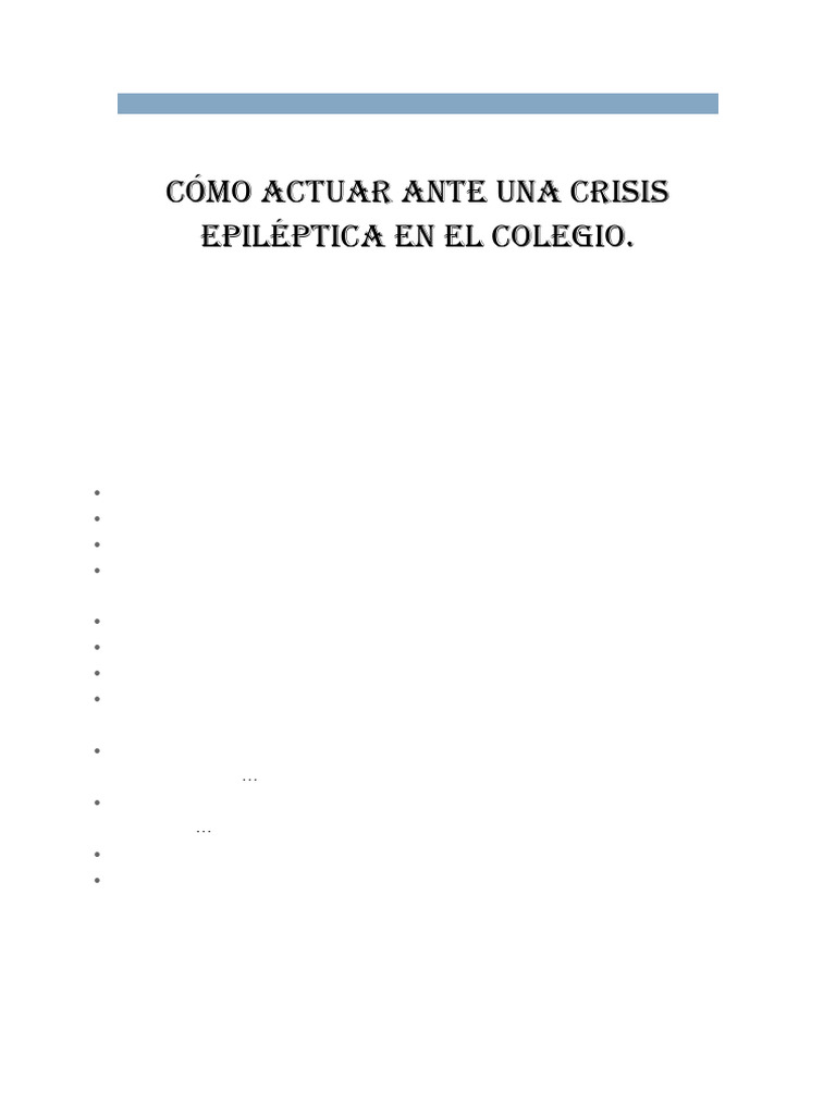 Actuacio¿n en Crisis Epile¿pticas | PDF