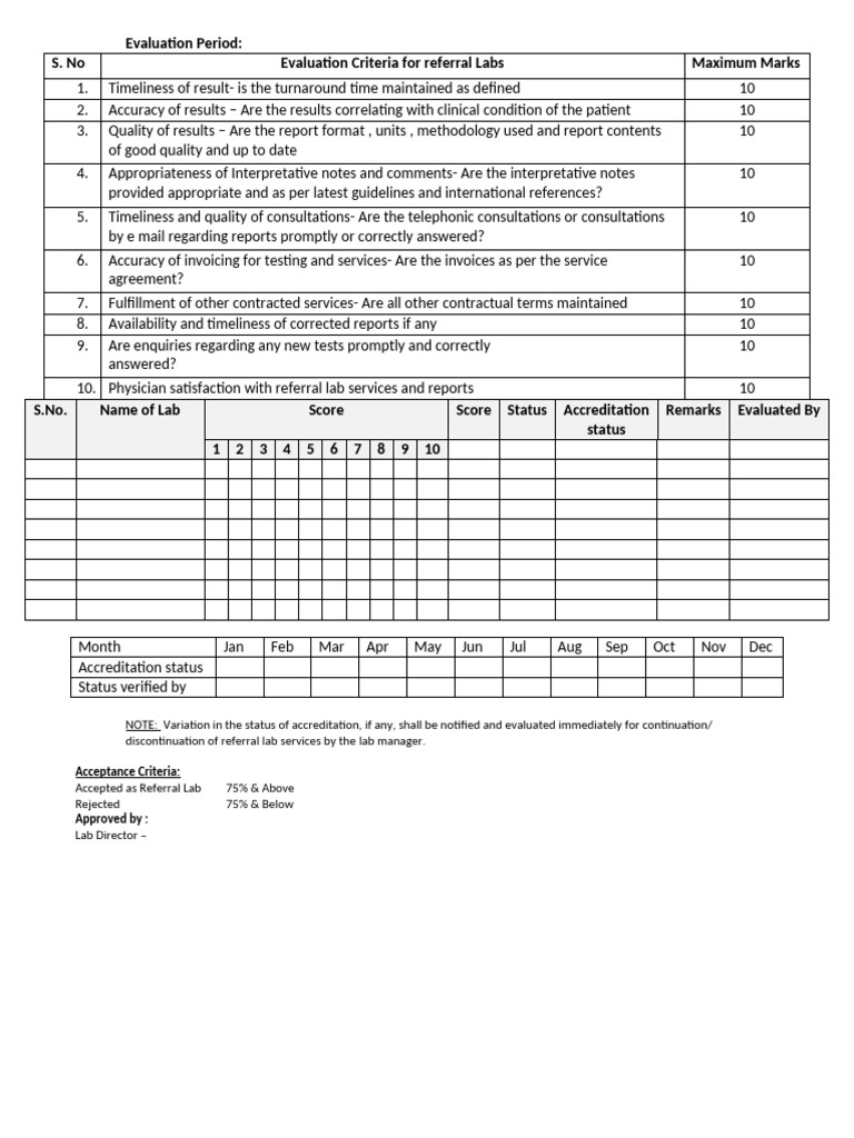 Form-Referral Lab Evaluation Form | PDF | Health Care | Medicine