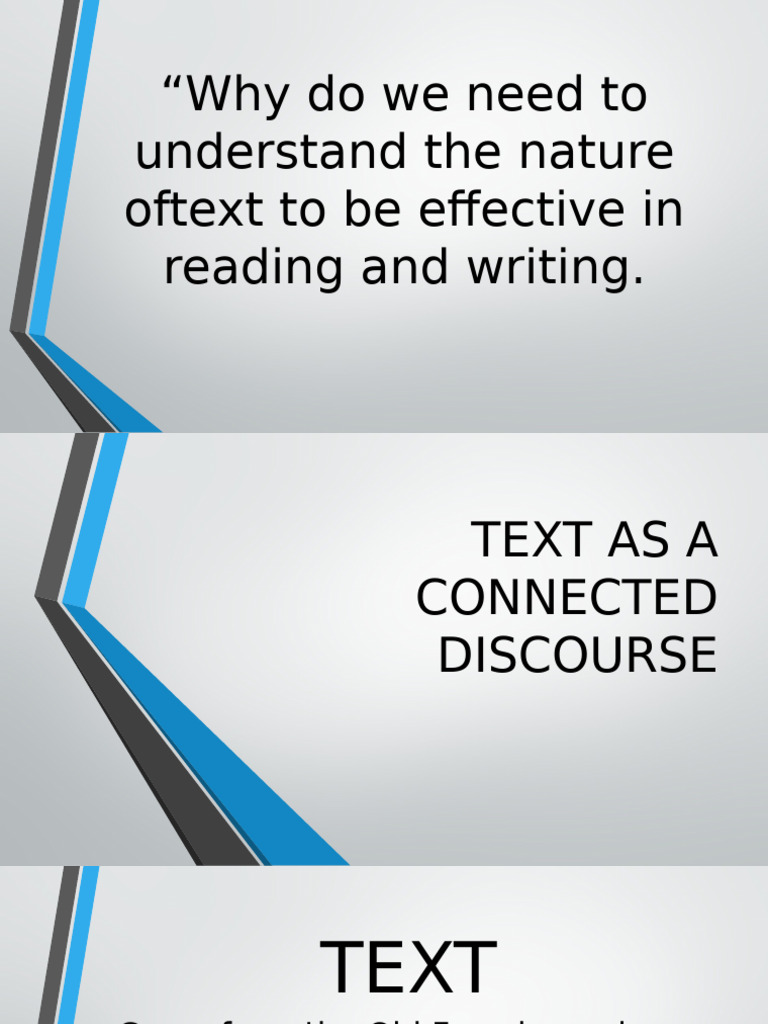 q1 l1 Text As A Connected Discourse | PDF