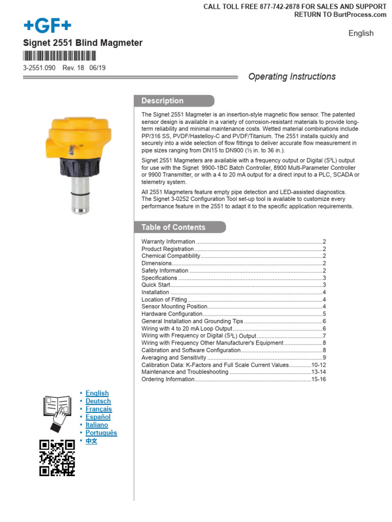 2551 Magmeter Manuals | PDF | Programmable Logic Controller | Flow Measurement