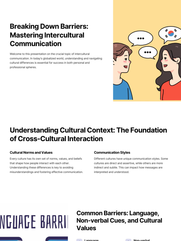 Breaking Down Barriers Mastering Intercultural Communication | PDF ...