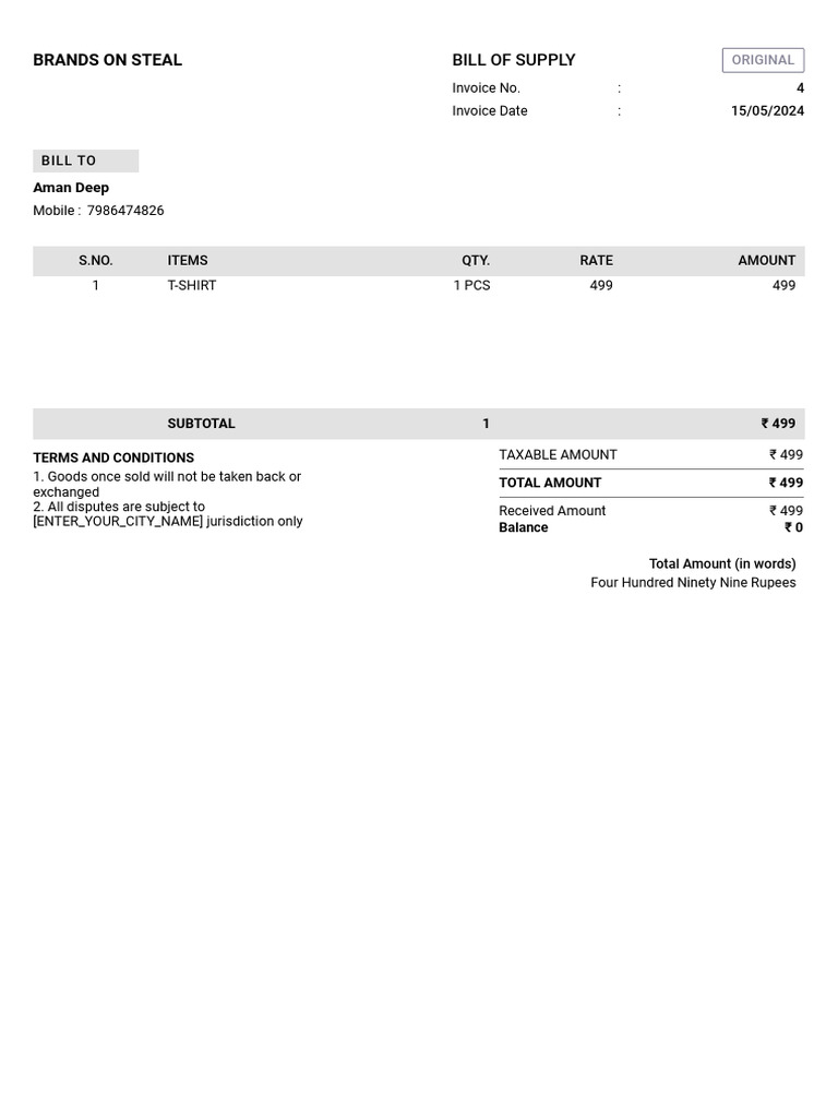 Aman Deep Sales Invoice 4 | PDF