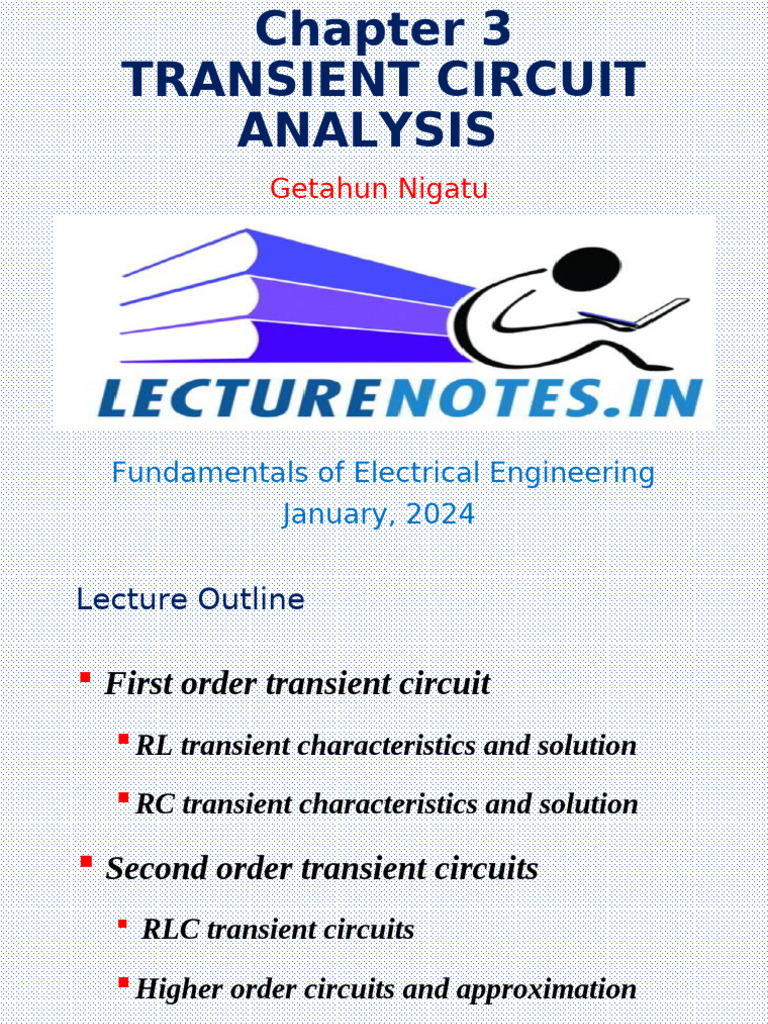 Chapter Three Getahun | PDF | Electrical Network | Electronic Engineering