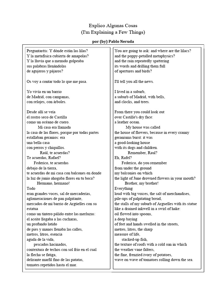Neruda Poem | PDF