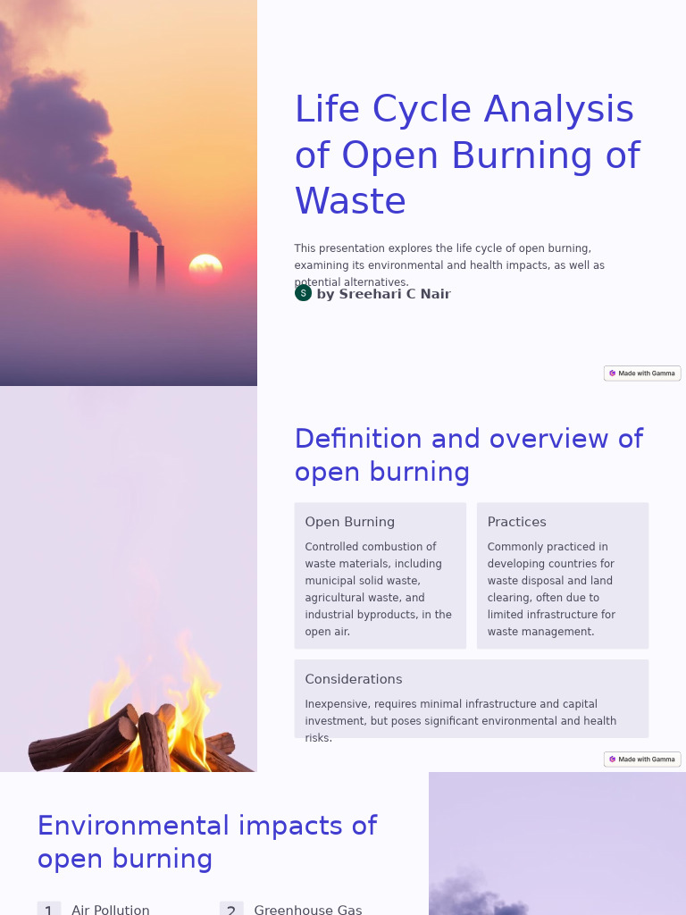 Life Cycle Analysis of Open Burning Waste | PDF | Waste | Waste Management