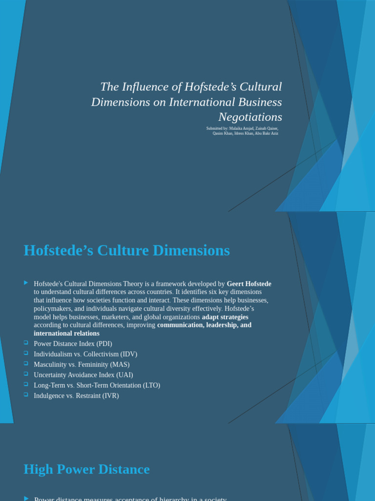 The Influence of Hofstede's Cultural Dimensions On International | PDF ...