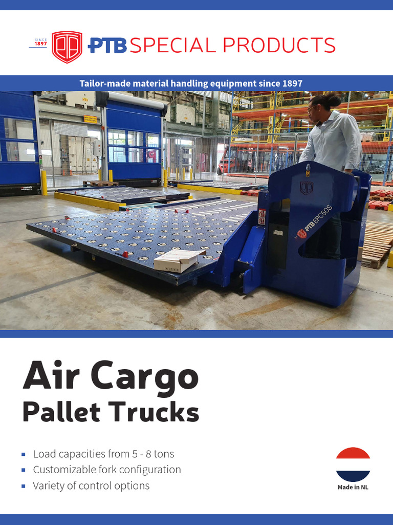 Brochure Air Cargo Pallet Truck PTB Web | PDF | Cargo | Battery Charger