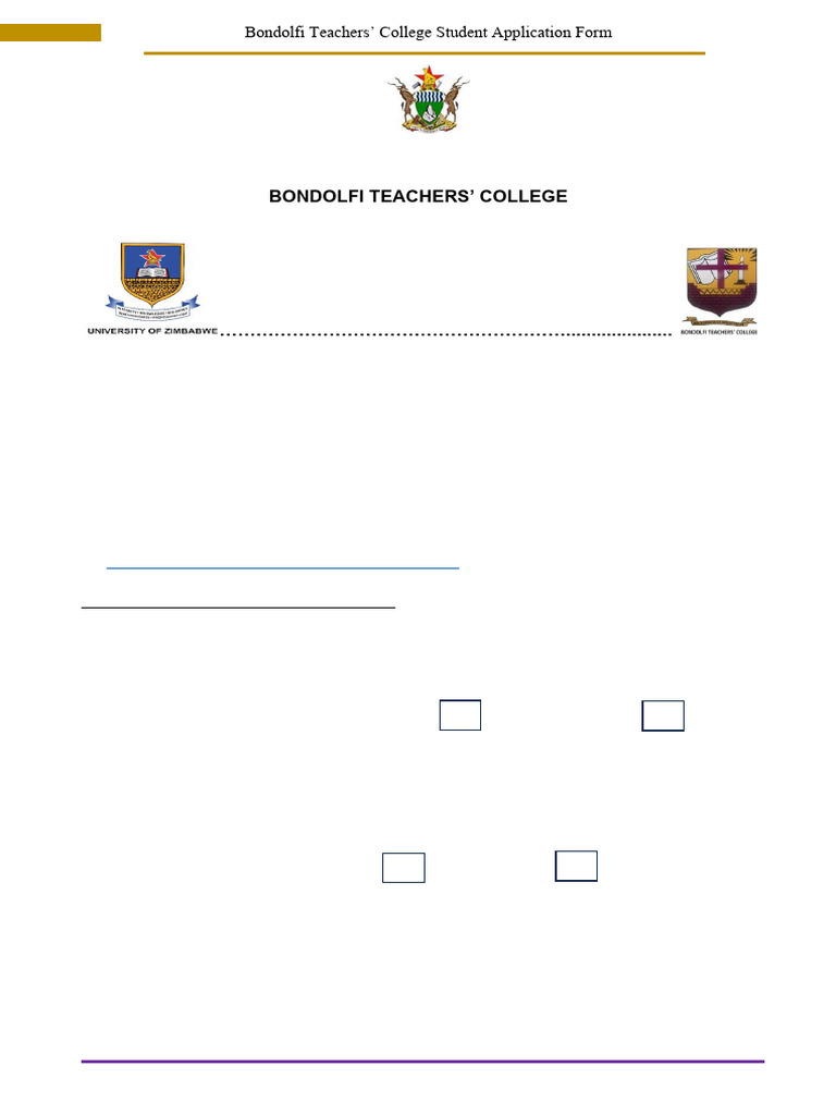 Bondolfi Teachers' College Application Form | PDF