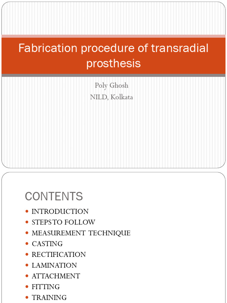Transradial Prosthesis Fabrication Guide | PDF | Prosthesis ...