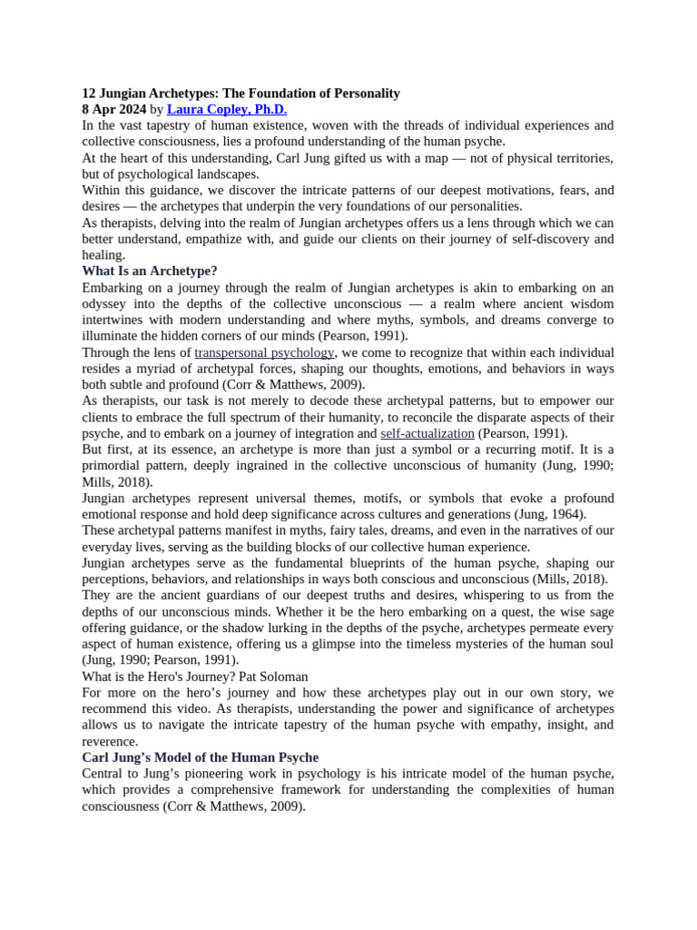 12 Jungian Archetypes | PDF | Analytical Psychology | Shadow (Psychology)