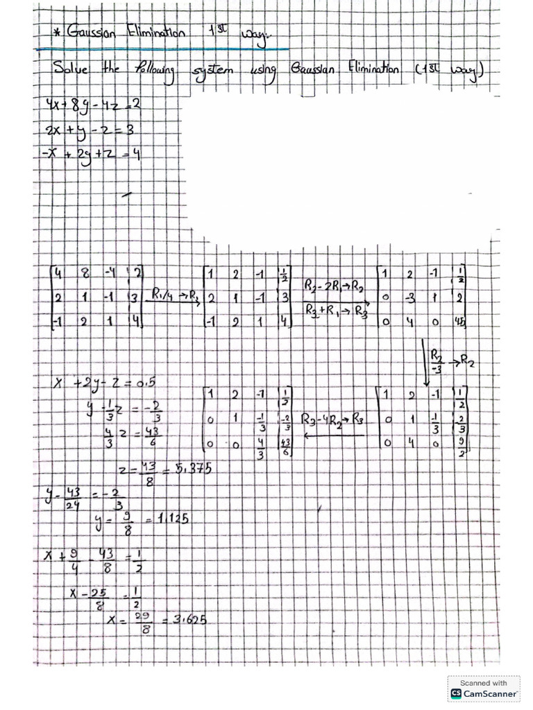 Gaussian Elimination Assignment Pdf 9690