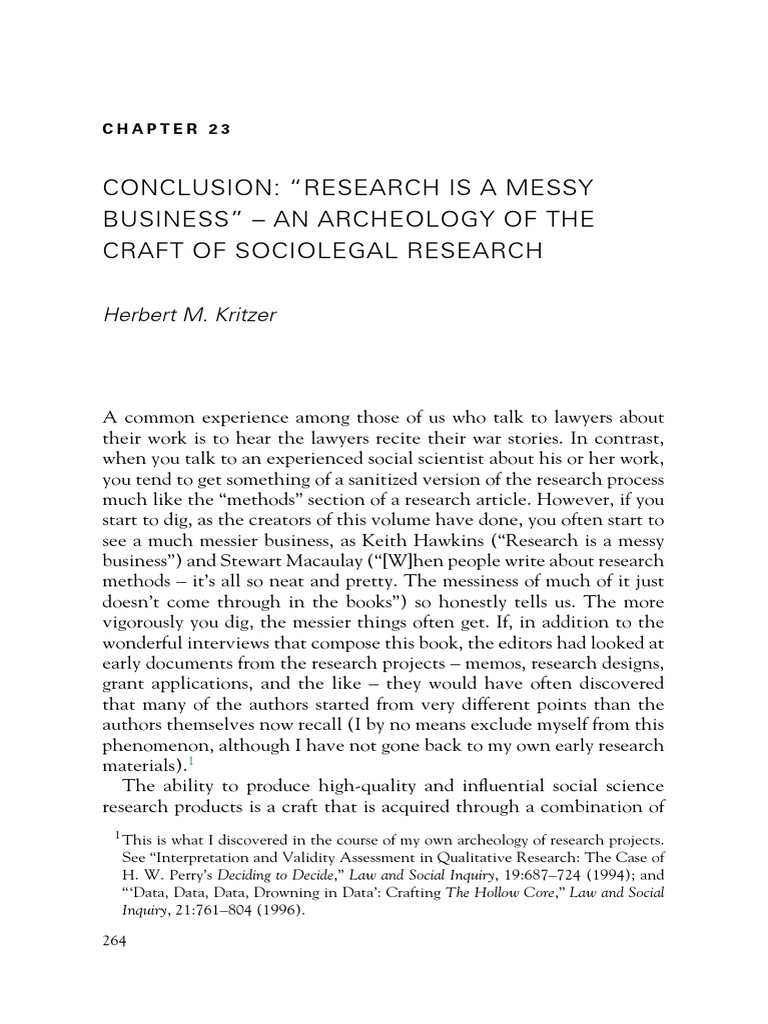 "Research Is A Messy Business" - An Archeology of The Craft of ...