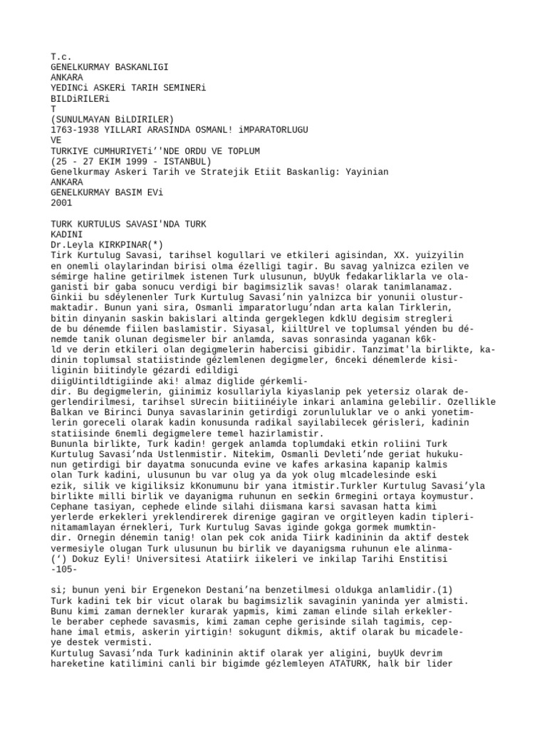 Turk Kurtulus Savasinda Turk Kadini 2 | PDF