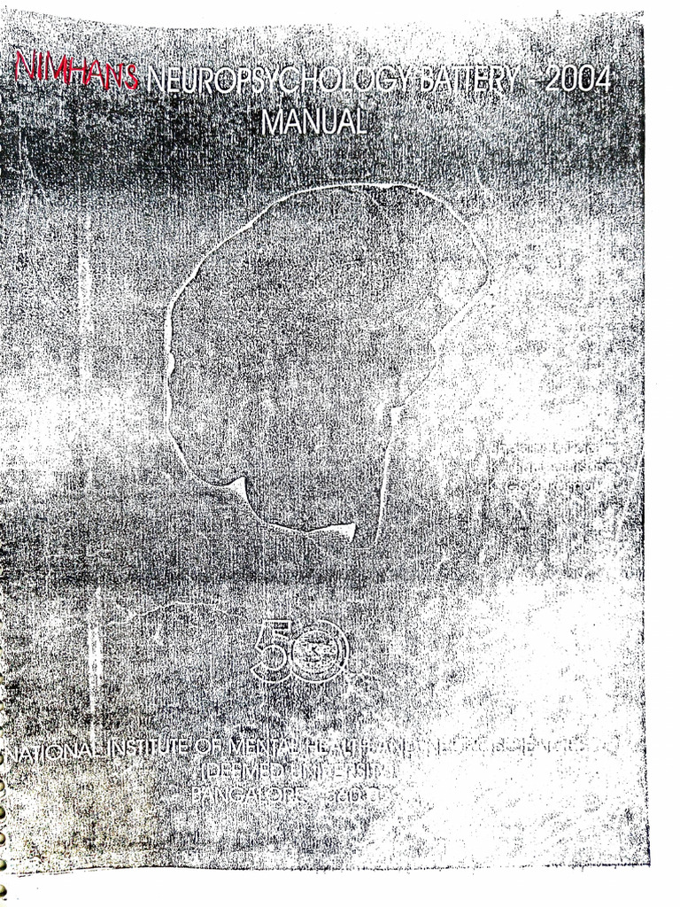 NIMHANS Battery Manual | PDF