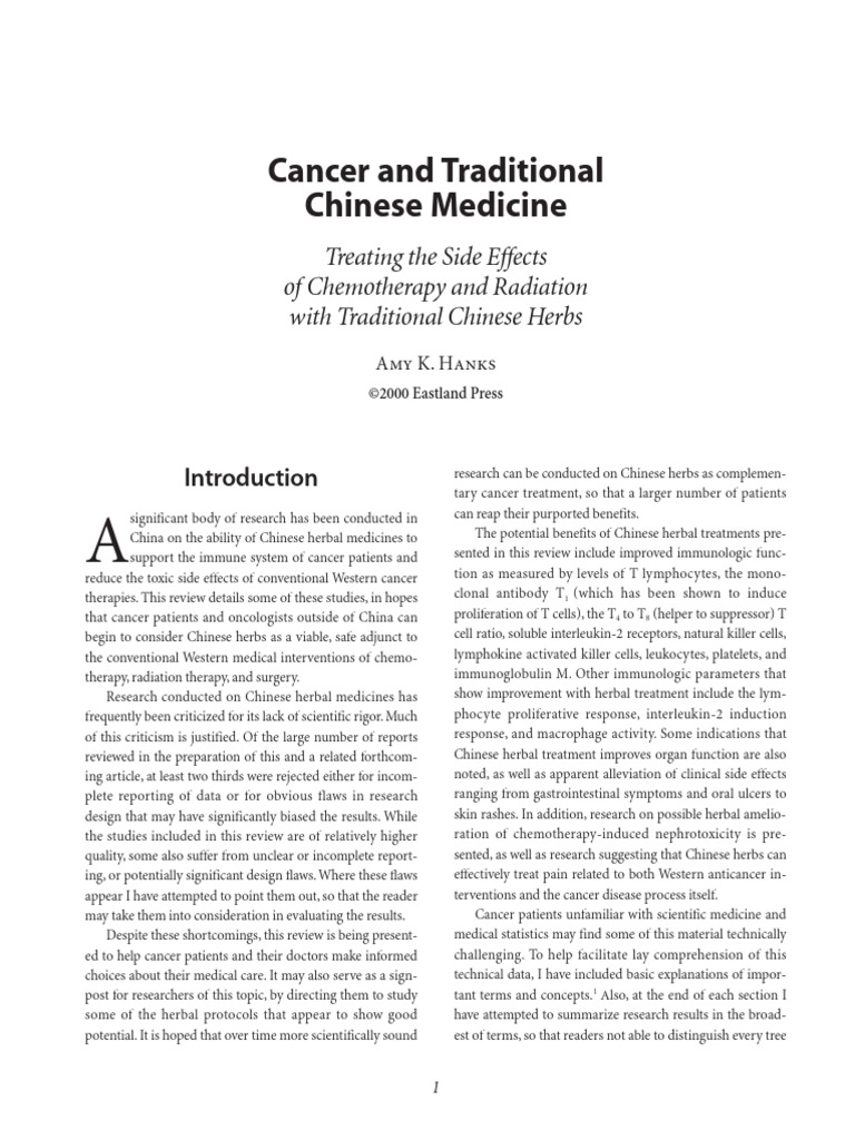 Cancer & Traditional Chinese Medicine | PDF | Cancer | Interleukin 2