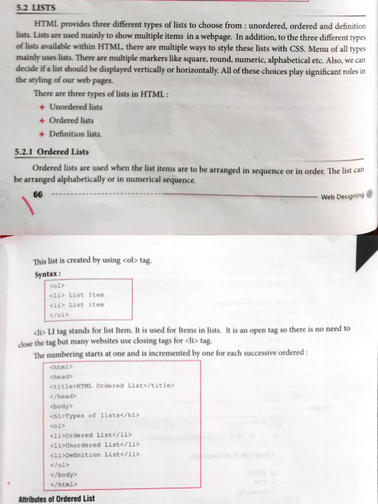 HTML Lists | PDF