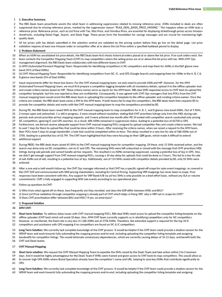 CMT One PAger Document | PDF