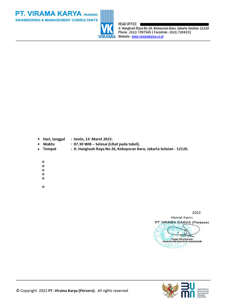 1_PDFsam_569228000-Lampiran-Undangan-Interview-PT-Virama-Karya-Persero-Jkt | PDF