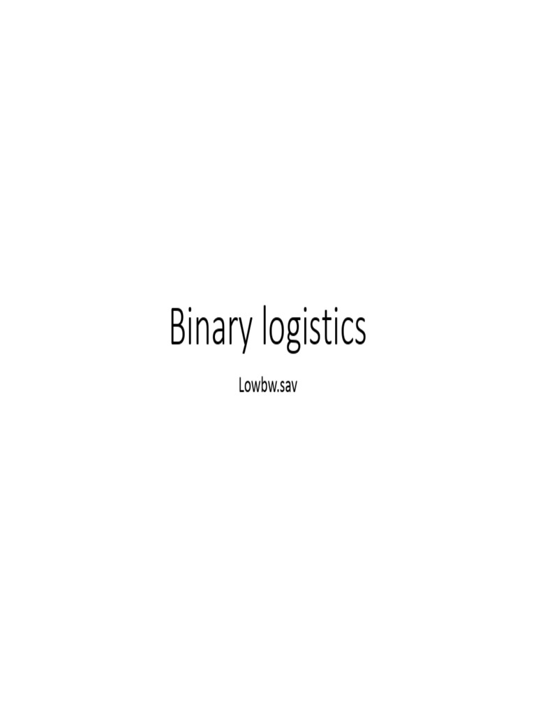 Bai 5 - Binary Logistics LOWBW | PDF