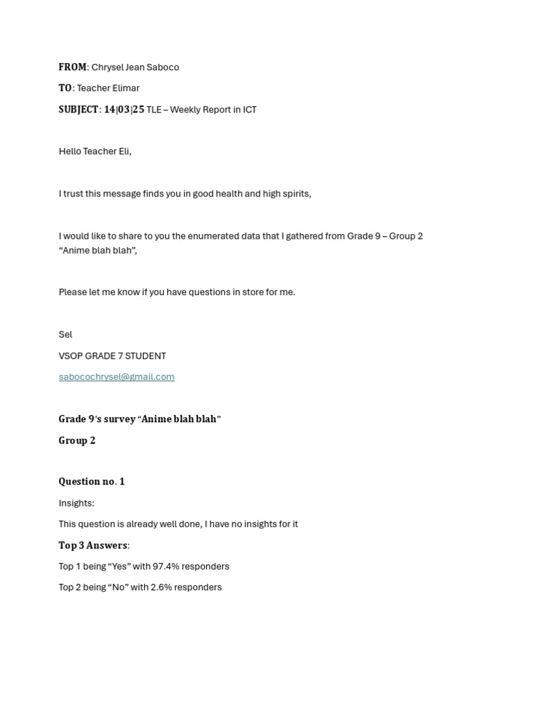 Tle - Weekly Report 2 | PDF
