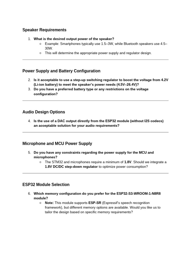 Esp32 Questions For Wake Word Chip | PDF