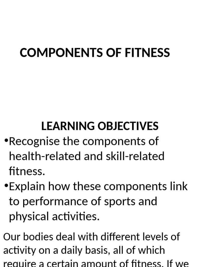 Components of Fitness | PDF