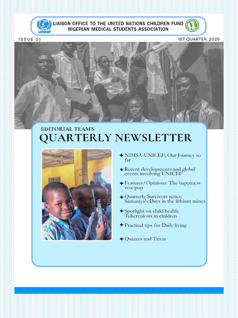 NIMSA-UNICEF Newsletter (March Edition) | PDF | Tuberculosis | Drinking ...