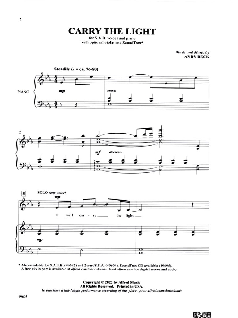 Carry The Light | PDF | Musical Compositions | Elements Of Music