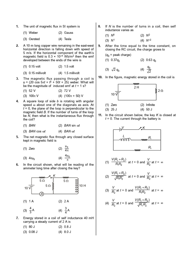 Electromagnetic Induction Only | PDF | Inductance | Inductor