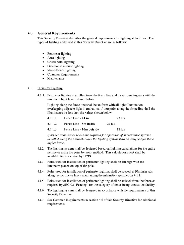 Perimeter Lighting | PDF