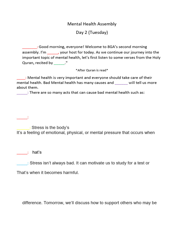 Mental Health Assembly Day 2 Insights | PDF