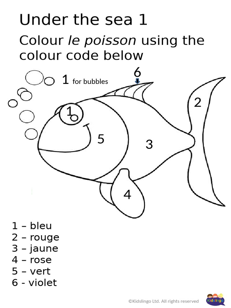 Worksheets Under The Sea French | PDF