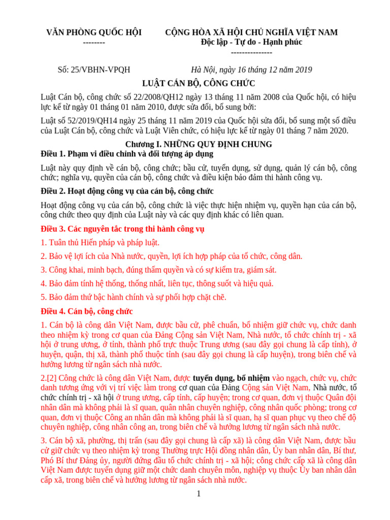 2. Luật CBCC hợp nhất | PDF
