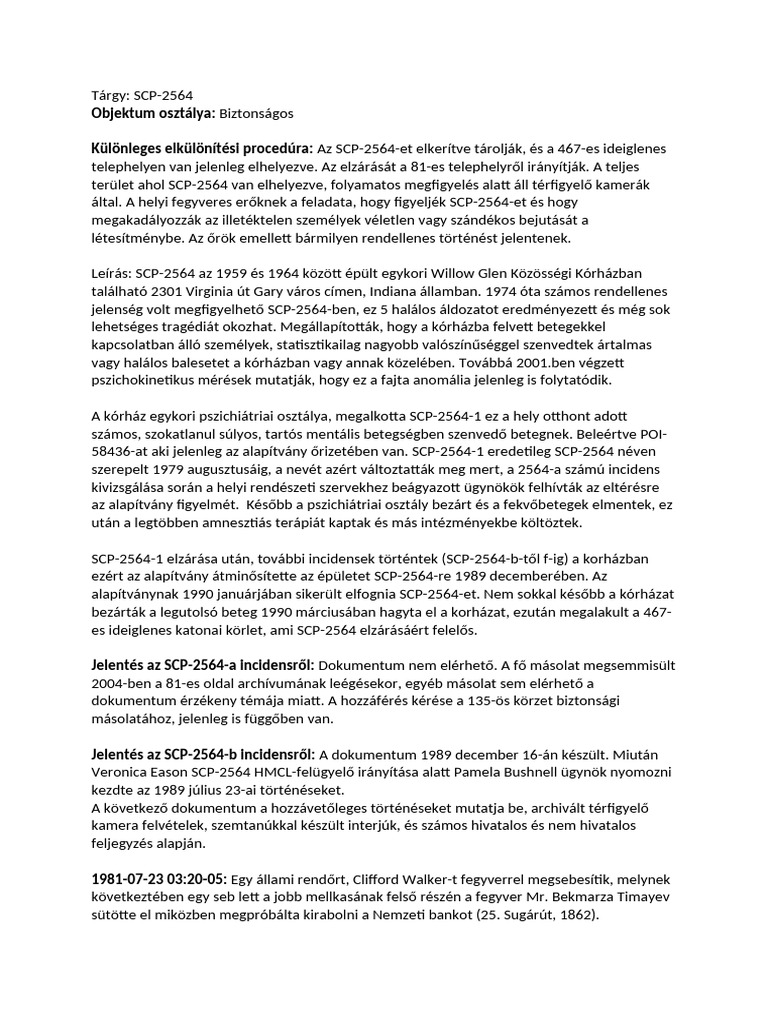 SCP-2564 (Gerynek) | PDF