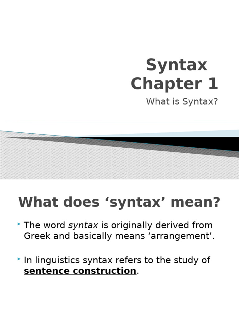 Syntax_1 | PDF