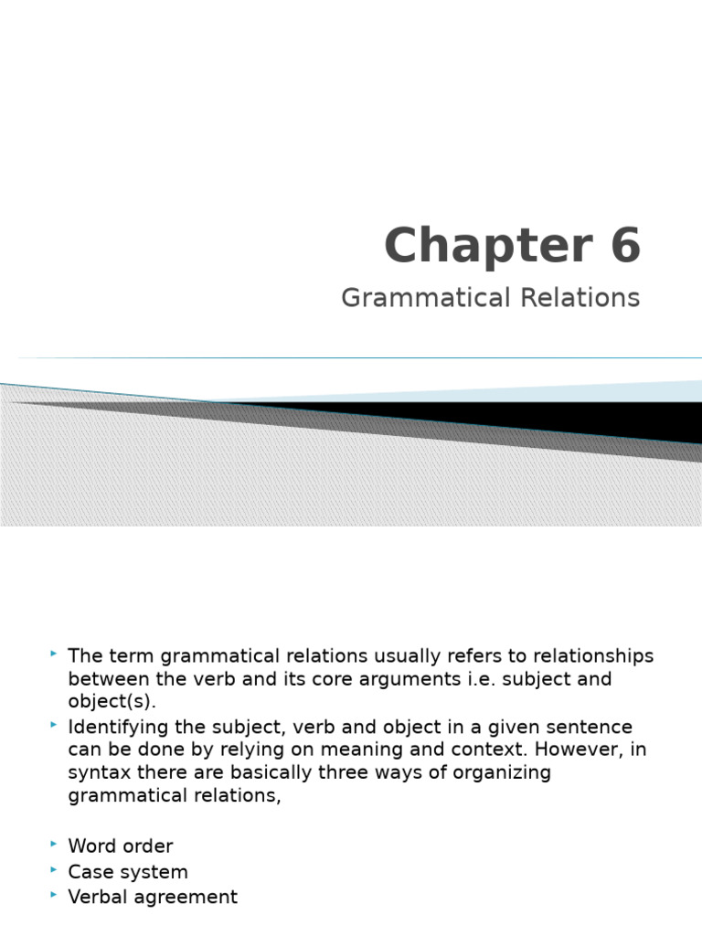 Grammatical Relations Explained | PDF