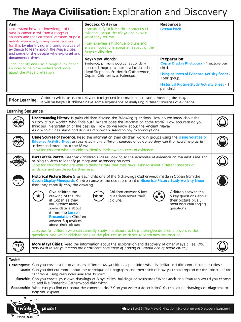 Lesson Plan Exploration and Discovery | PDF | Maya Civilization | Cognition