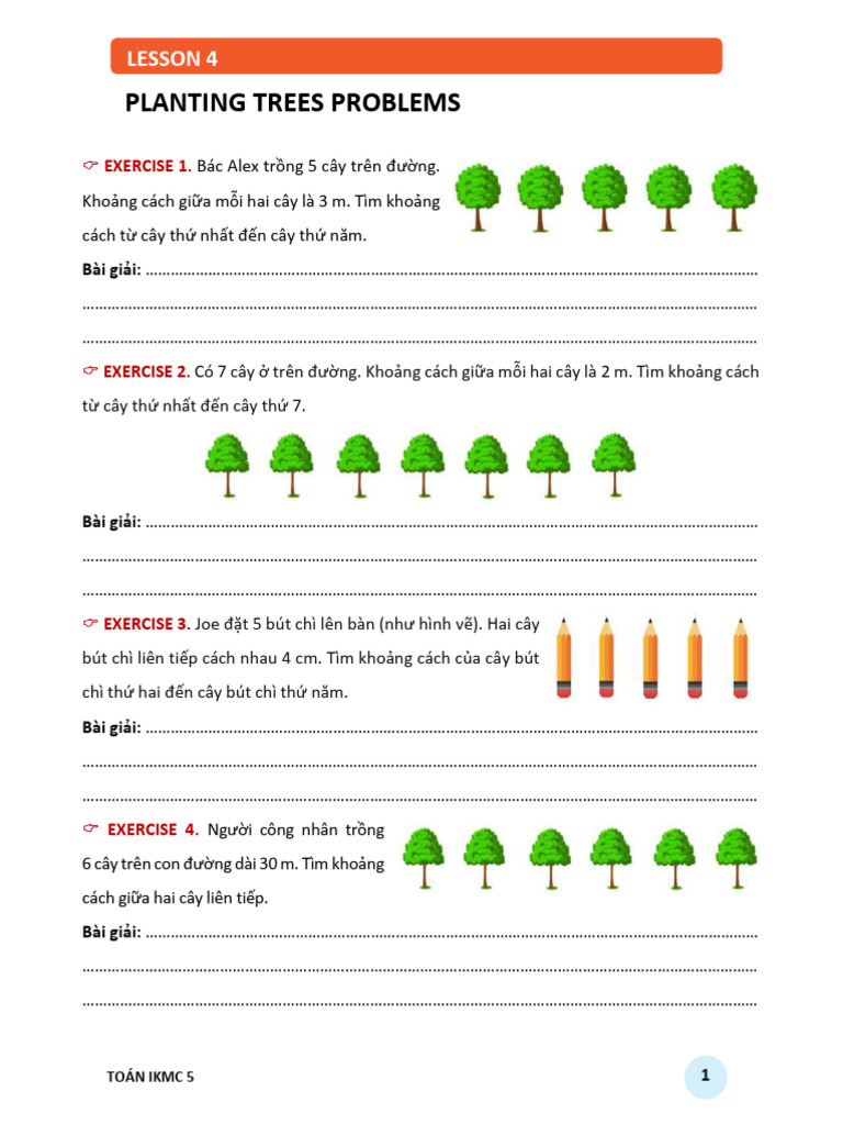 Lesson 5. Planting Trees Problems | PDF