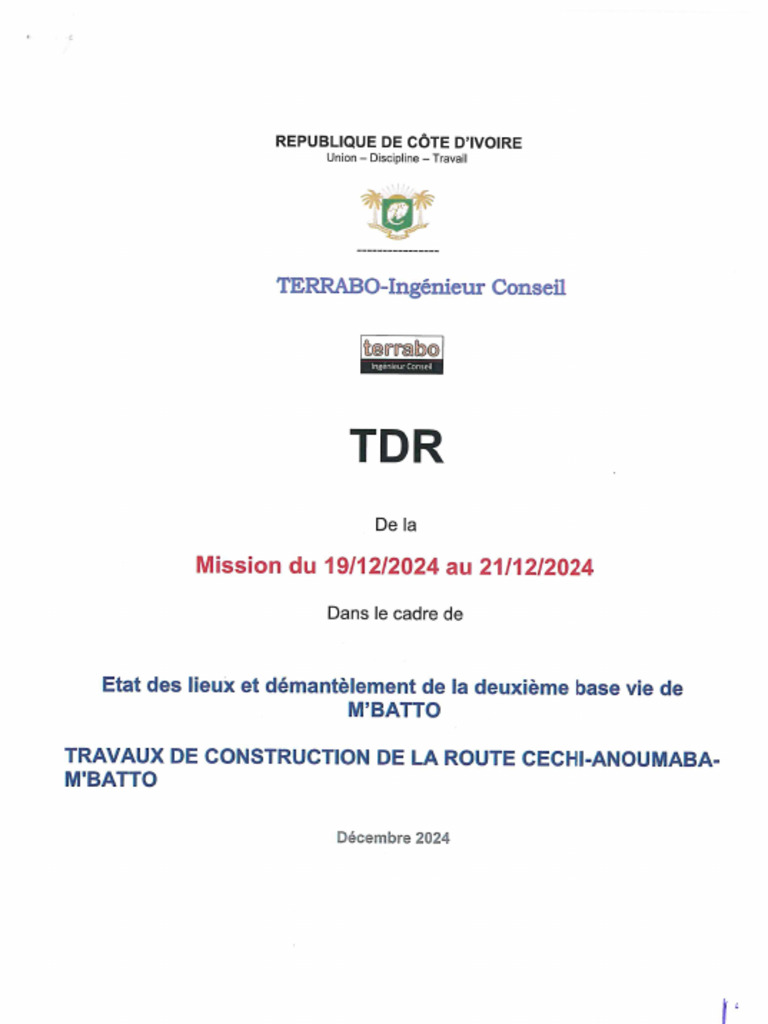 TDR Mission Du 19 - 12 - 24 | PDF