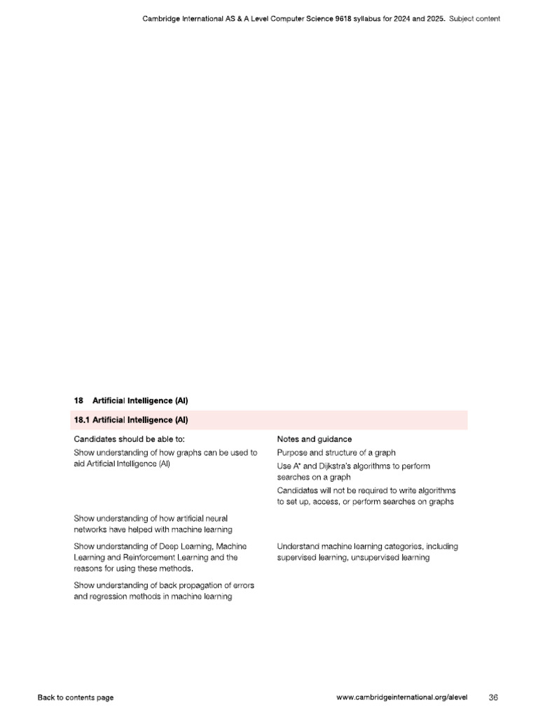 CS p3 chap 6 (Artifcial Intelligence) 2024 may june to 2021 note plus past papers | PDF ...