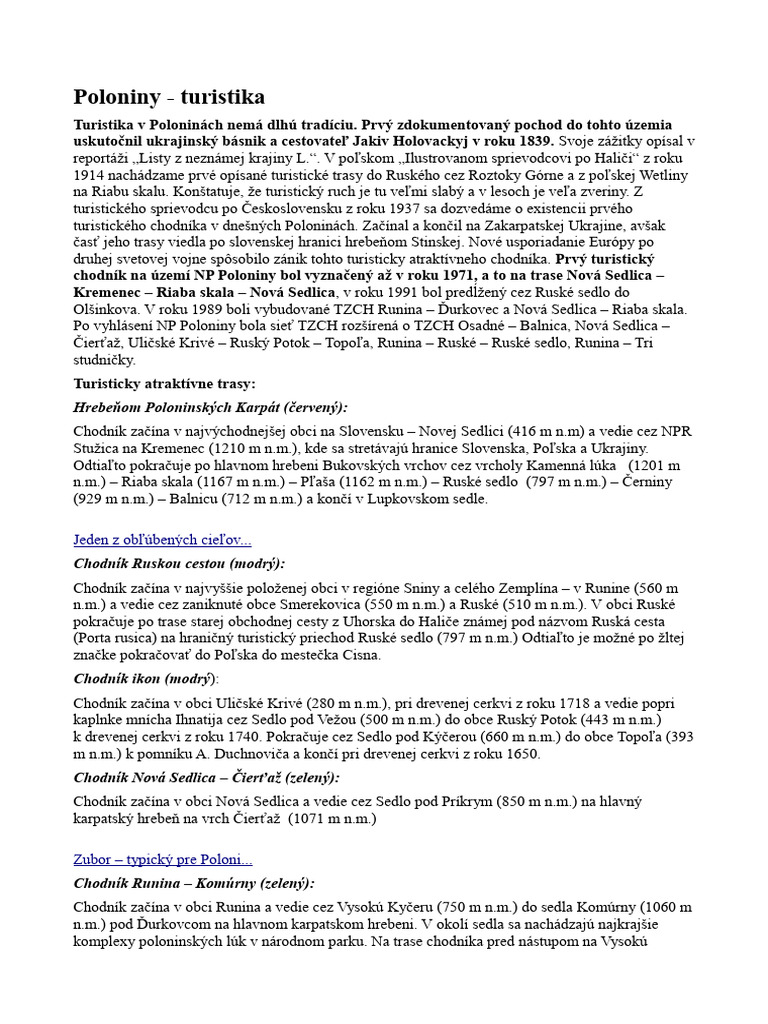 Poloniny | PDF