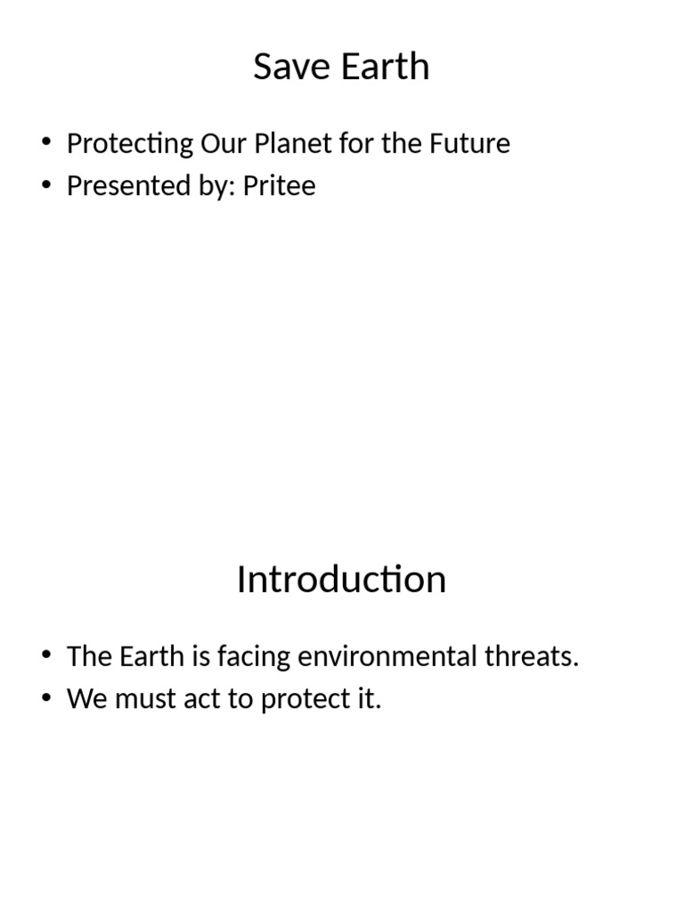 Save Earth Presentation | PDF