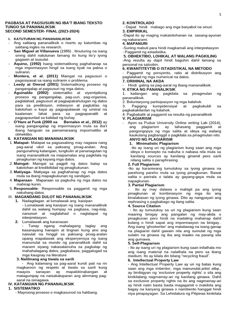 SECOND-SEM-FINAL-HANDOUTS | PDF