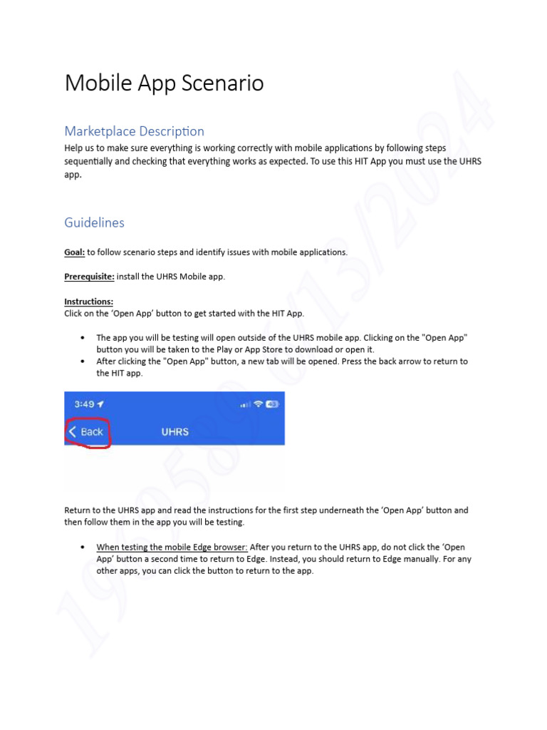 Mobile App Scenario - English Guidelines | PDF | Mobile App ...