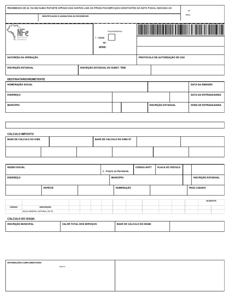 DANFE-27250412200192000169558900096675001267662502 | PDF | Brasil