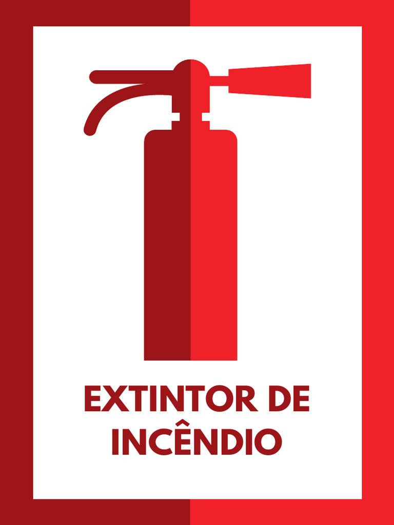 Documento A4 Placa Extintor de Incêndio Degradê Vermelho | PDF